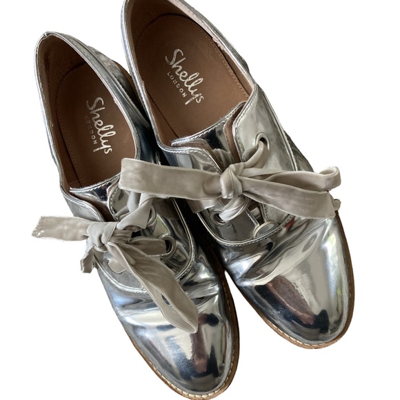 Shellys London | Shoes | Shellys London Silver Mirrored Oxford Shoes ...